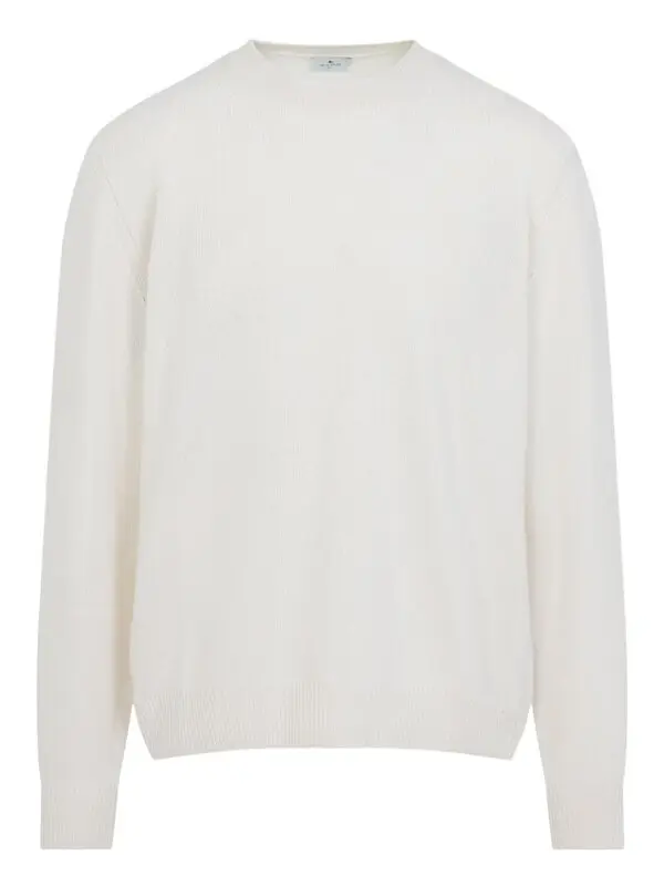 Etro Cashmere Sweater With Crew Neck And Ribbed Details - White