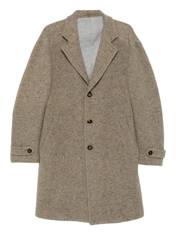 Eleventy Single-breasted Coat With Notched Lapel - Gray