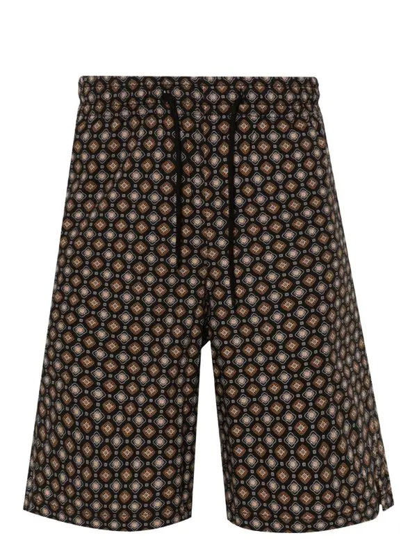 A.p.c. All-over Patterned Drawstring Shorts - Black
