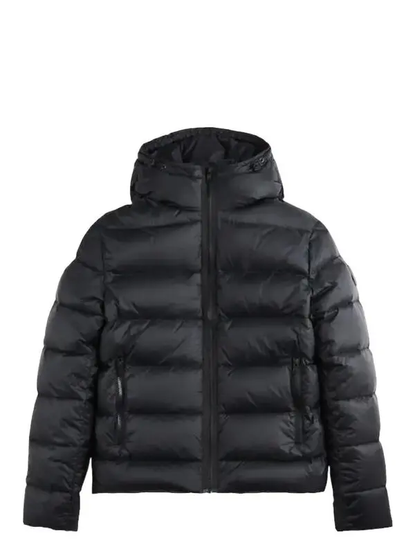 FAY Quilted Down Jacket With Hood - Black