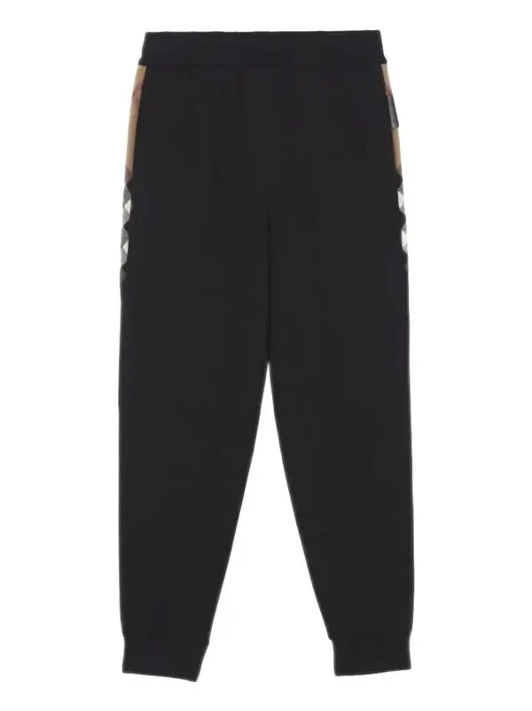 Burberry Check Paneled Track Pants - Black