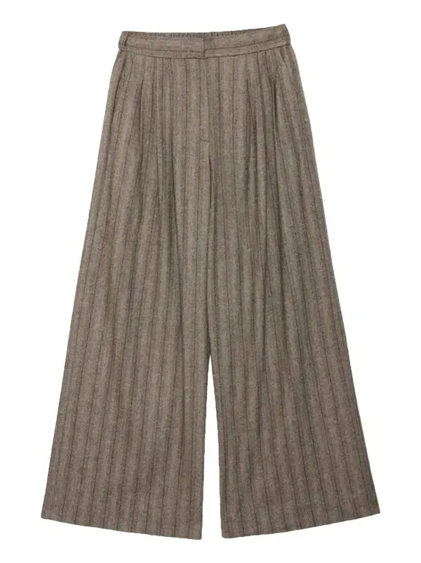 OTTOD'AME Pinstripe Wide-leg Pants - Gray