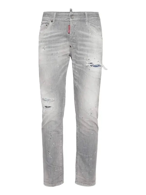 Dsquared2 Distressed Straight-leg Jeans - Grey
