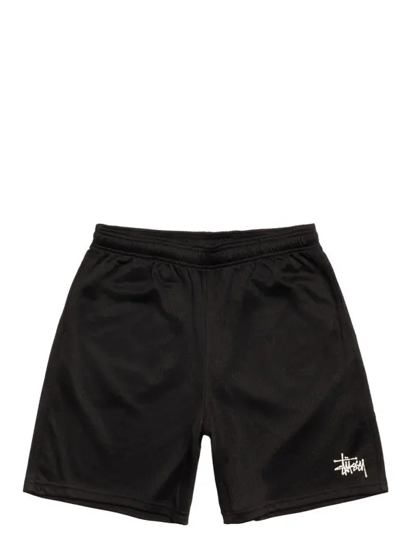 StÜssy Elastic Waist Shorts With Logo Detail - Black