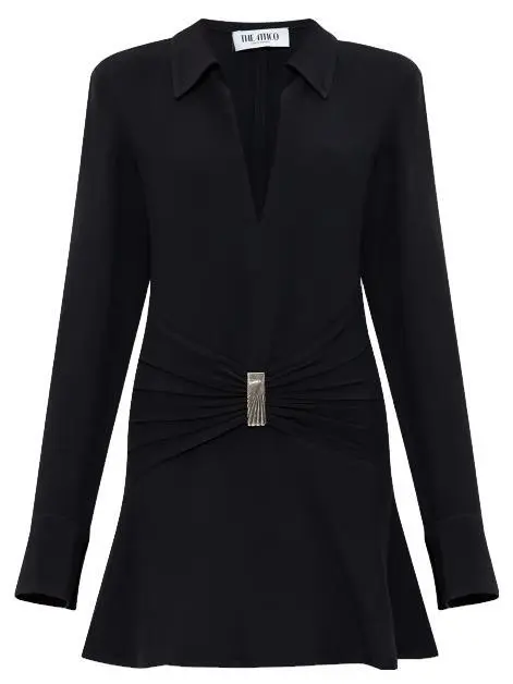 Attico Long Sleeve Mini Dress - Black
