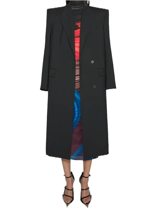 MUGLER Wool Coat - Black