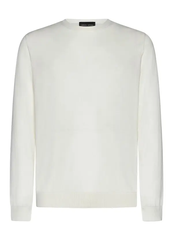 ROBERTO COLLINA Long-sleeved Crew Neck Sweater - White