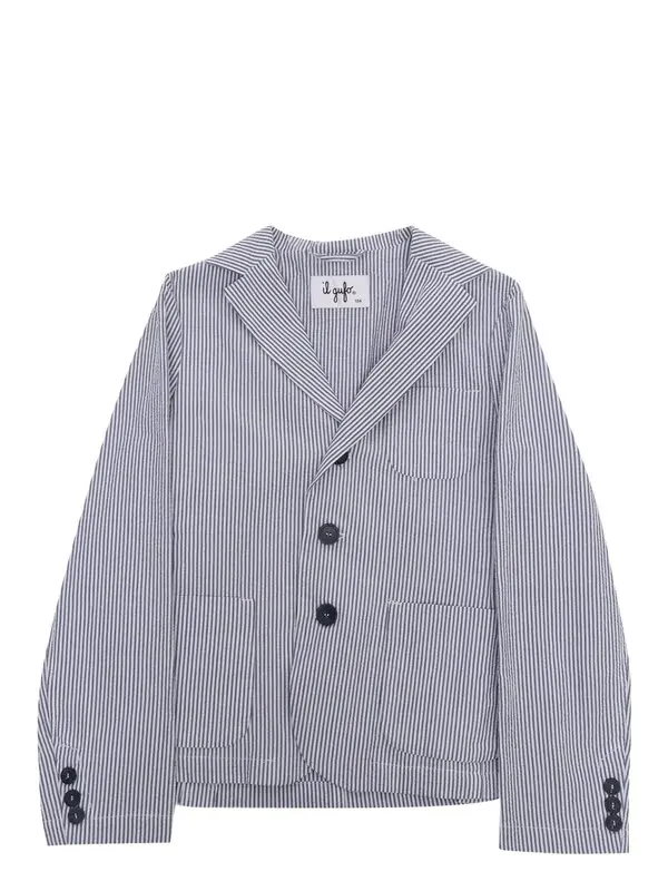 IL GUFO Single-breasted Striped Blazer - Gray