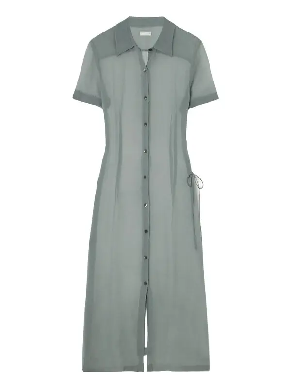 Dries Van Noten Short-sleeve Shirt Dress - Gray