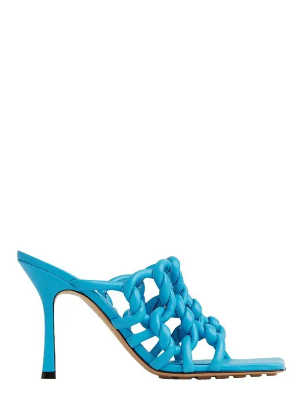 Bottega Veneta Stretch Slip-on Mules With Square Toe - Blue