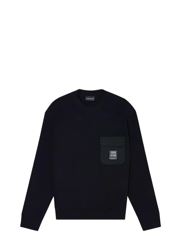 Emporio Armani Patch Pocket Crew Neck Sweatshirt - Black