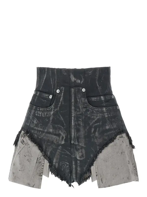 Rick Owens Dirt Cutoffs Frayed Shorts - Black