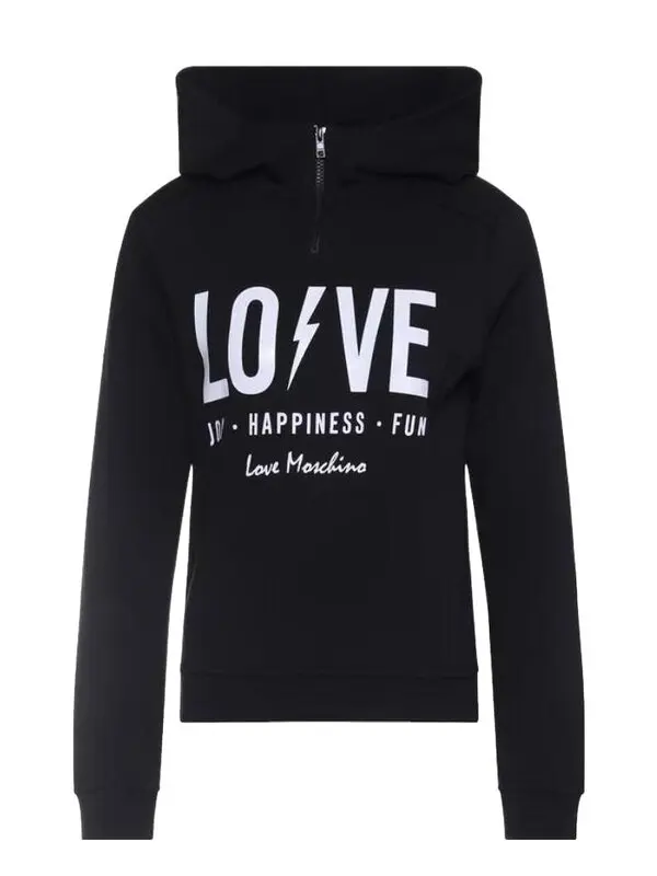 Moschino Detail Hooded Sweater - Black