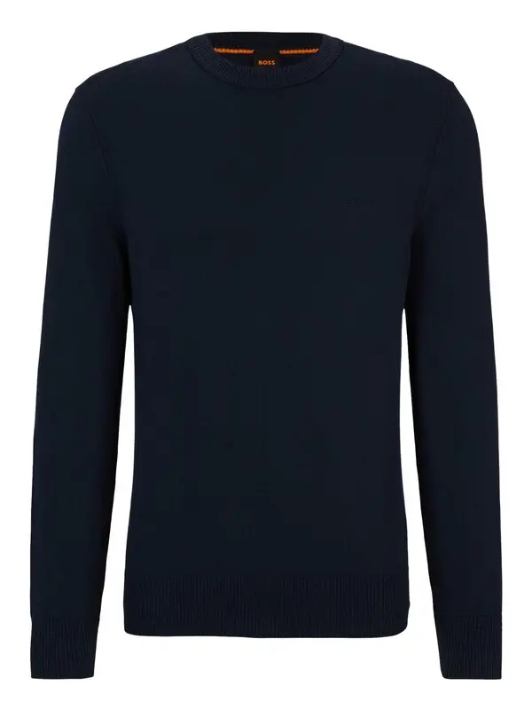 Hugo Boss Logo-embroidered Ribbed Jumper - Black