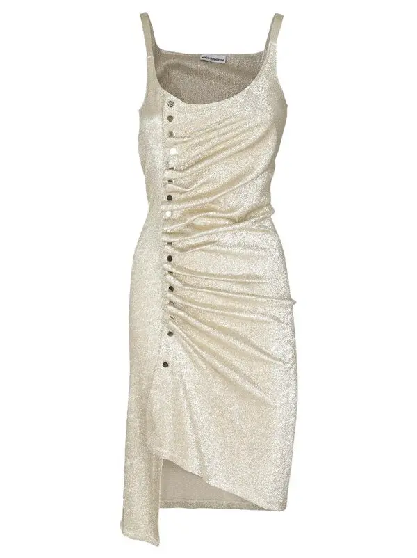 Rabanne Ruched Scoop Neck Mini Dress - Nude