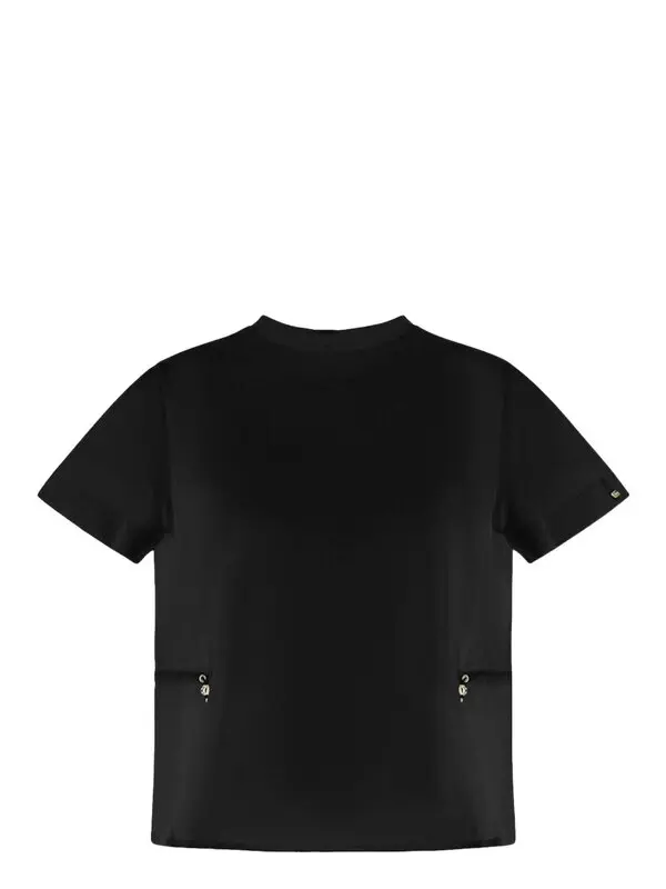 Herno Contrast-panel Drawstring Waist T-shirt - Black