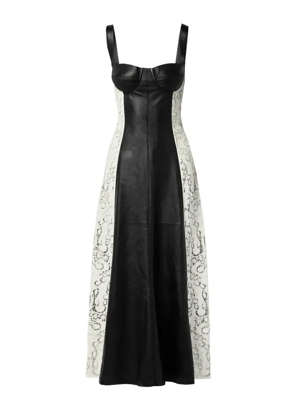 Gabriela Hearst Abami Patchwork Lace Maxi Dress - Black