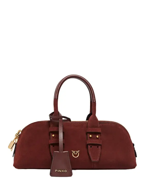 Pinko Bowling Baguette Zipped Shoulder Bag - Brown