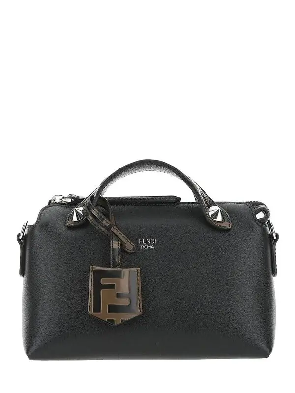 Fendi Small Leather Boston Bag - Black