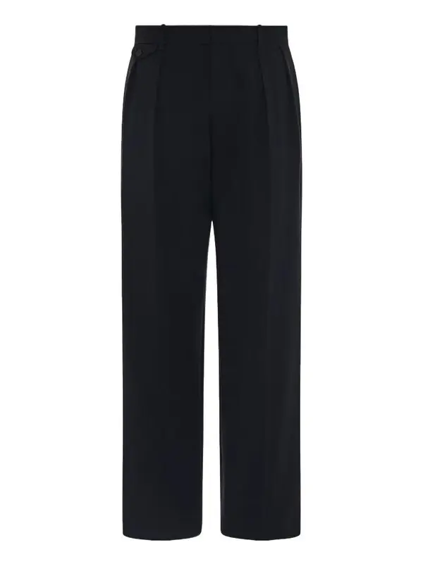 THE ROW Pleated Straight-leg Tailored Trousers - Black