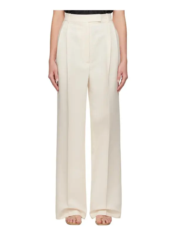 RÓHE High-waisted Pleated Tailored Pants - White