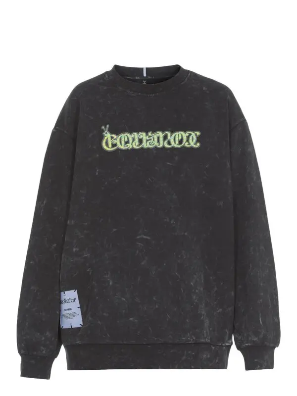Alexander McQueen Tie-dyed Round Neck Sweater - Black