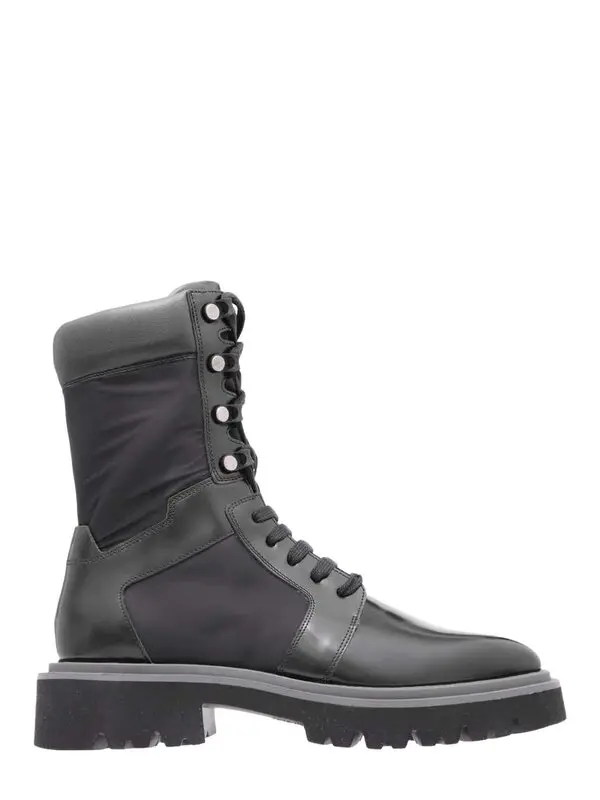 FERRAGAMO Round Toe Lace-up Boots - Black