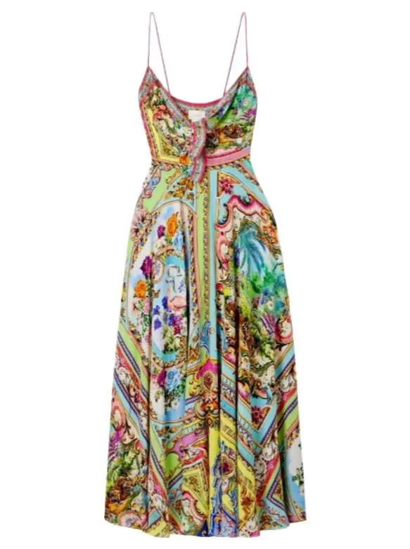 Camilla Crystal-embellished Silk Crepe De Chine Maxi Dress - Multicolor