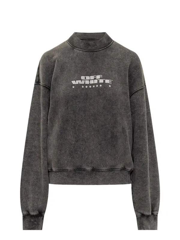 Off-White Logo Printed Long-sleeved Sweatshirt - Black