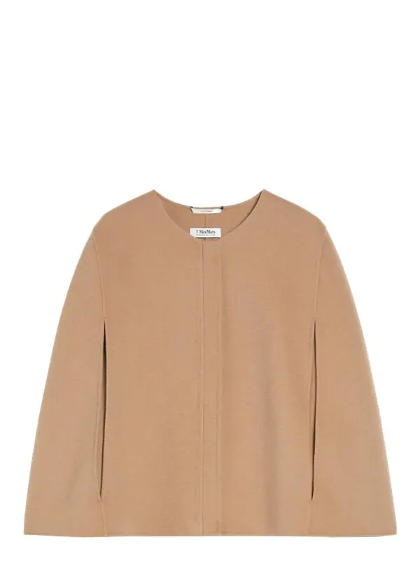 Max Mara Helene Crewneck Cape Jacket - Camel
