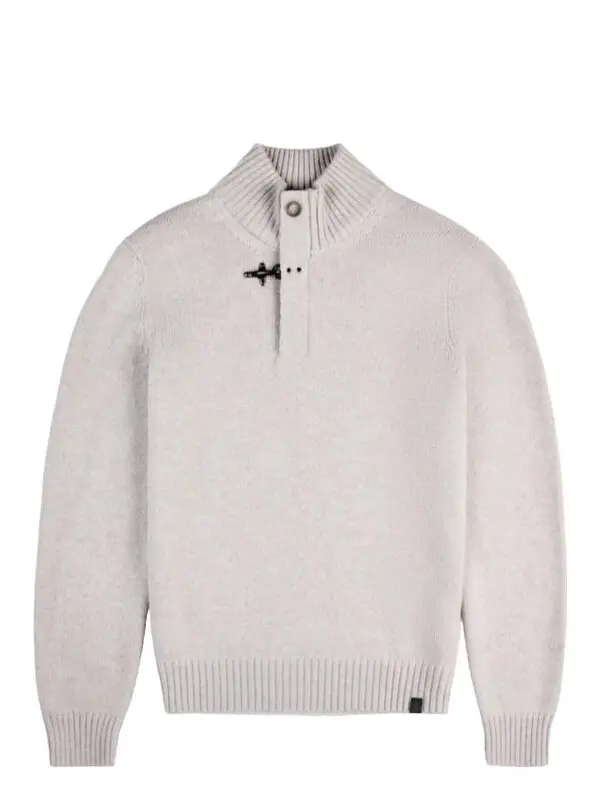 FAY Virgin Wool Sweater With Signature Closures - Grey