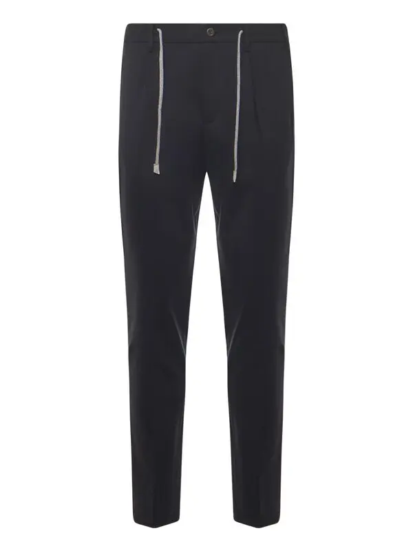 Eleventy Drawstring Tapered Pants - Black