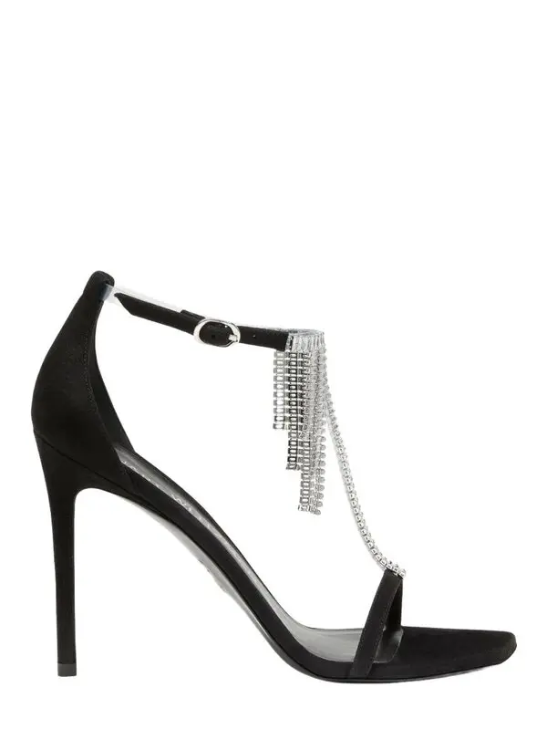 STUART WEITZMAN Logo High-heeled Sandals With Tassel Detail - Black
