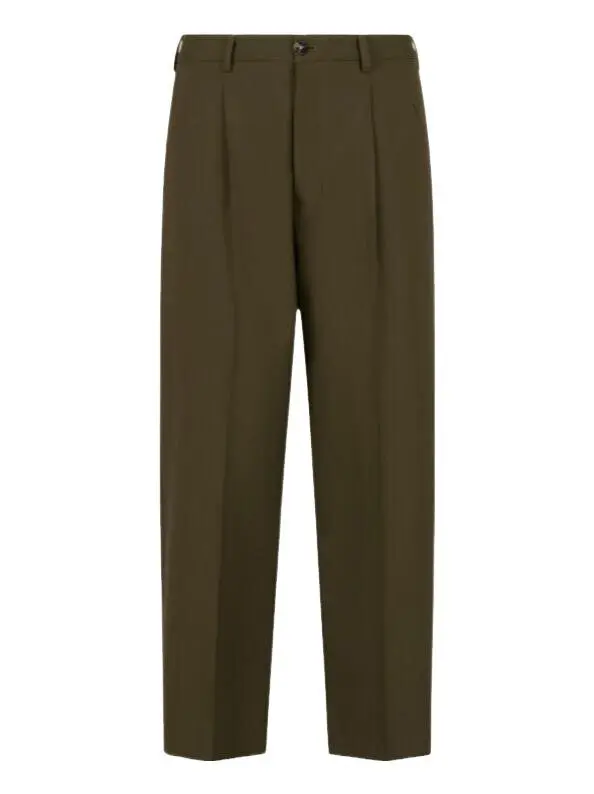 Marni Deep Green Wool Trousers - Dark Green
