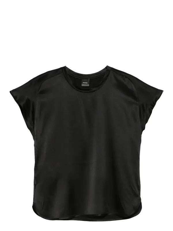 Pinko Short-sleeved Satin Blouse - Black