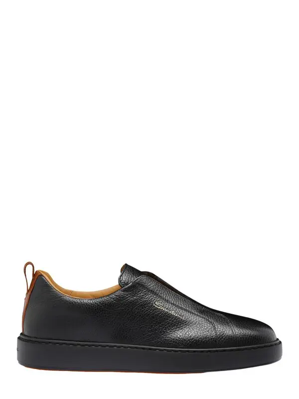 Santoni Logo Printed Slip-on Sneaker - Black