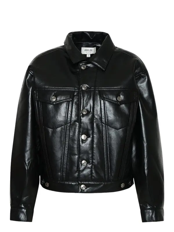 AGOLDE Charli Leather Blend Jacket - Black
