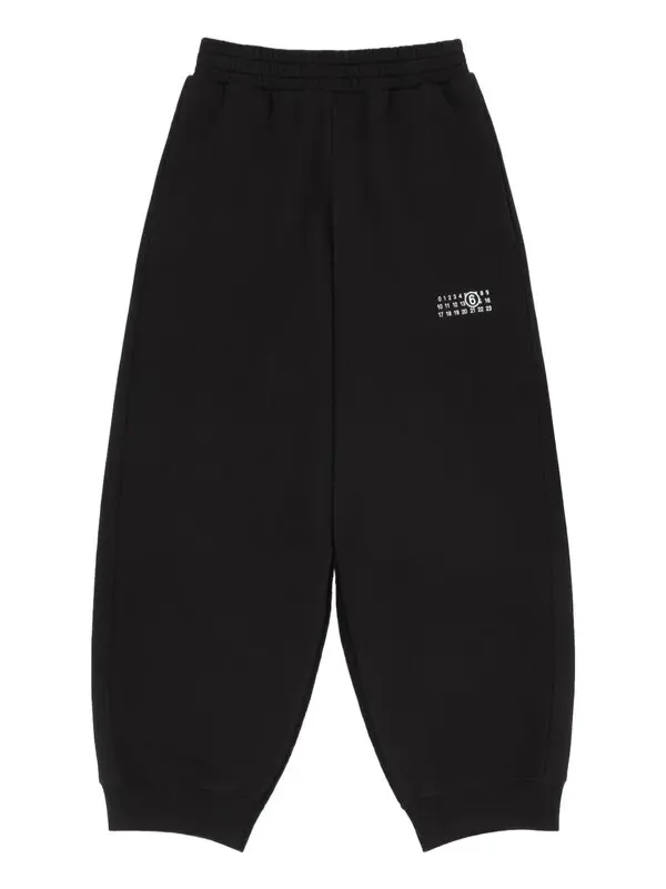 MAISON MARGIELA Wide-leg Sweatpants With Numeric Signature Print - Black