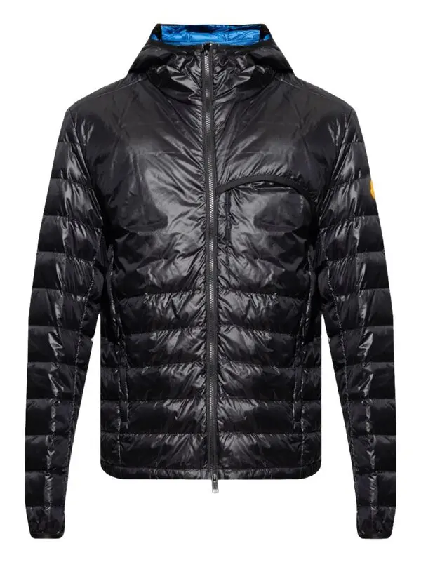 Moncler Hooded Padded Down Jacket With Rope Detail - Black