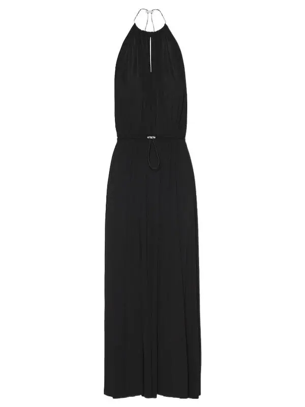 Miu Miu Organza Halterneck Midi Dress - Black