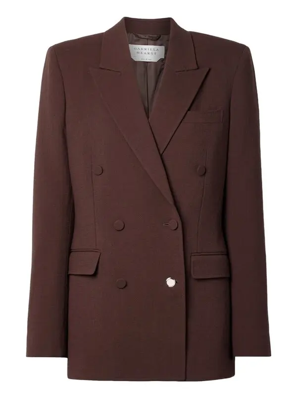 Gabriela Hearst Double Breasted Blazer - Deepbordeaux