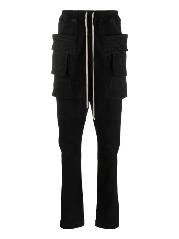 Rick Owens Creatch Cotton-blend Cargo Trousers - Black