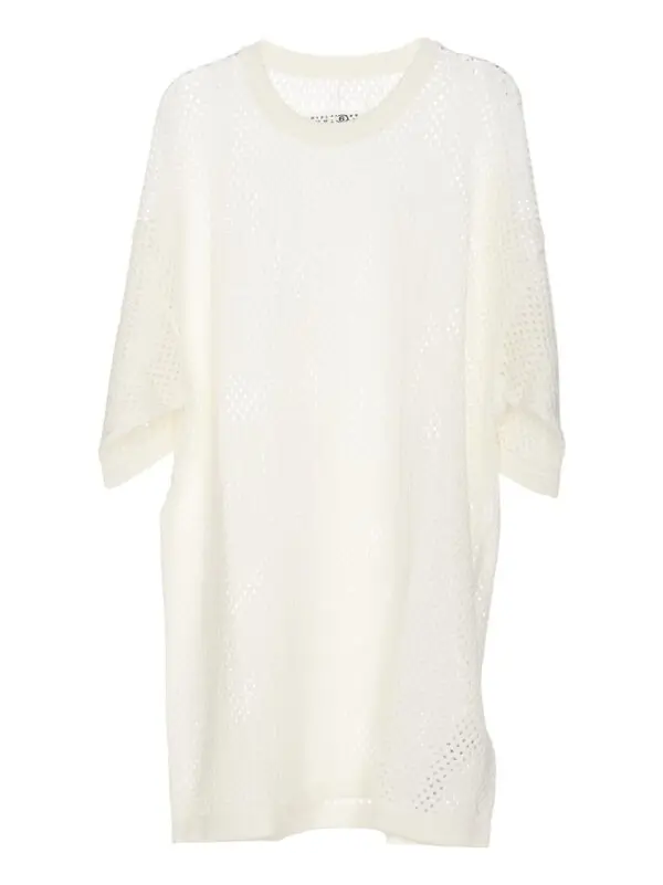 MAISON MARGIELA Open-knitted Crewneck Jumper - White