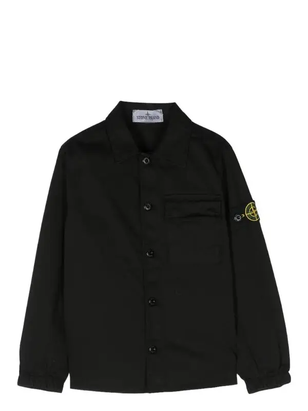 Stone Island Compass Logo Cotton Shirt - Black