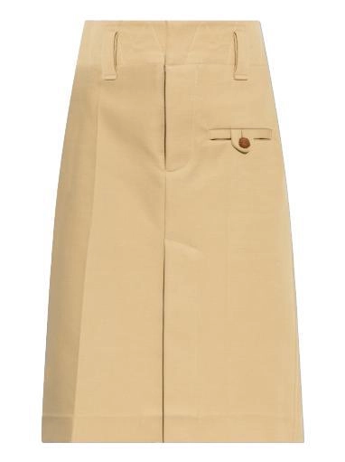 Bottega Veneta Rear Slit Midi Skirt - Light Oak