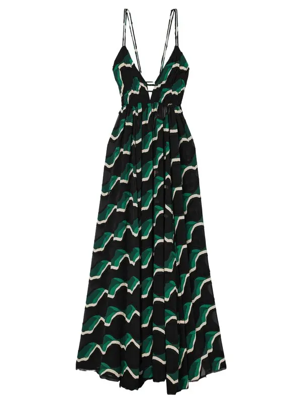 Ulla Johnson Adonis Open-back Fil Coupé Chiffon Maxi Dress - Aquamarine