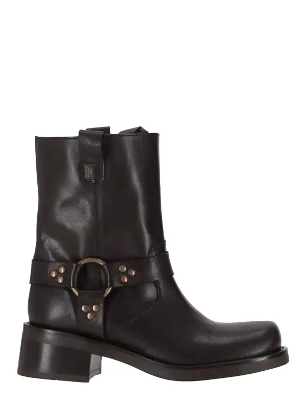 P.a.r.o.s.h Square Toe Ankle Boots - Black
