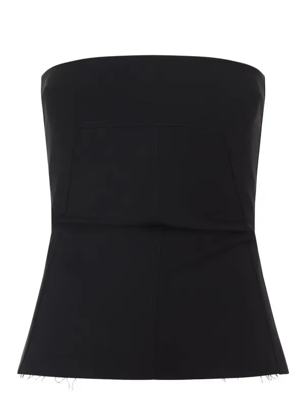 Rick Owens Strapless Paneled Bustier Top - Black