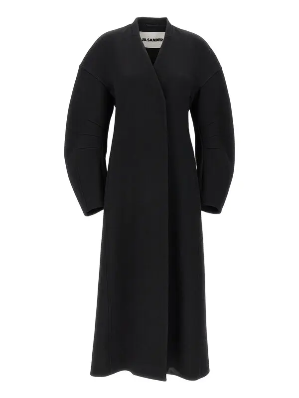 JIL SANDER 53 Buttoned Coat - Black