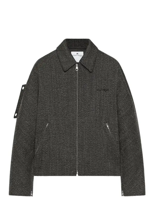 COURREGES Embroidered Bomber Jacket - Black